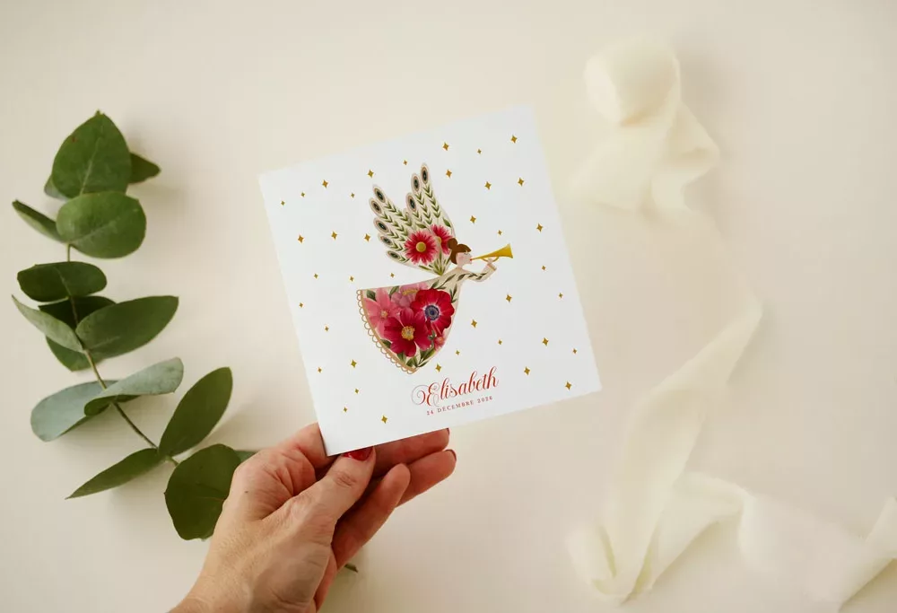FAIRE-PART DE NAISSANCE NOËL MON ANGE - Maison Célestine